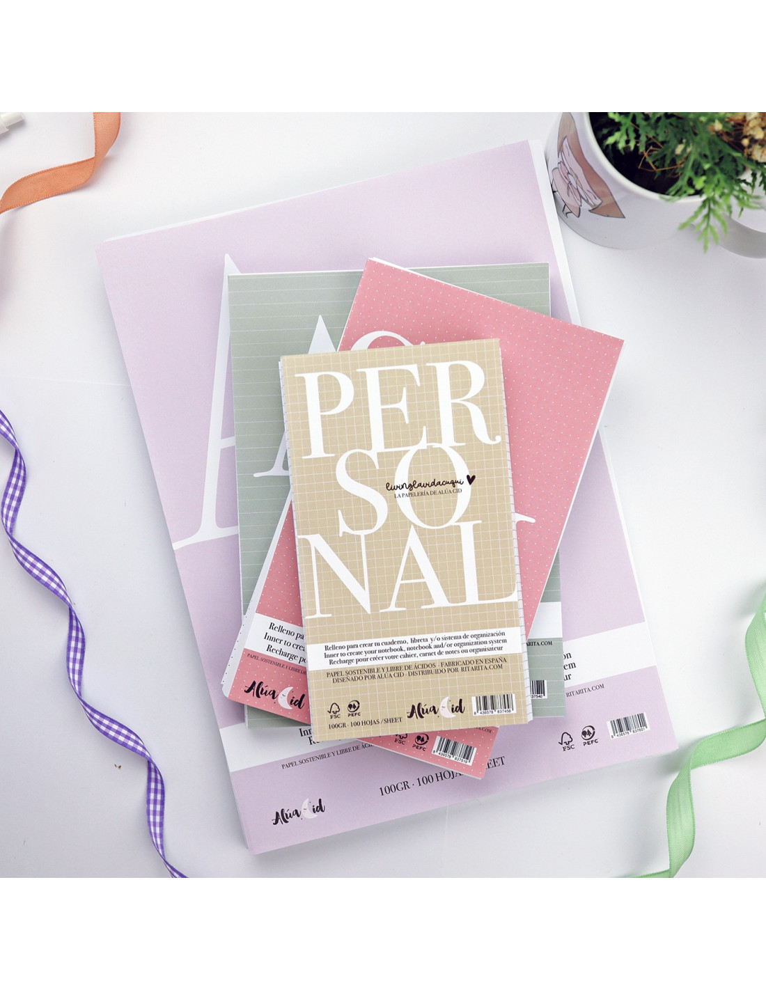 Die-cut Personal notebook filler for disc binding